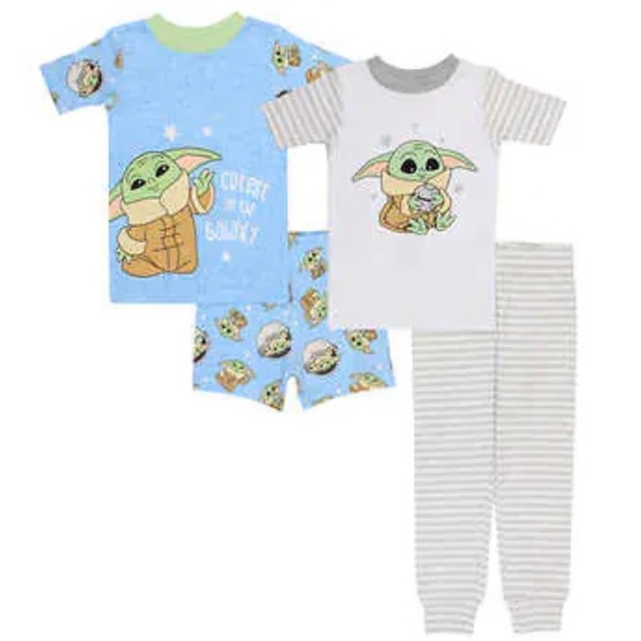 Star Wars | Pajamas | Star Wars Kids 4piece Cotton Pj Set Nwt Baby Yoda ...